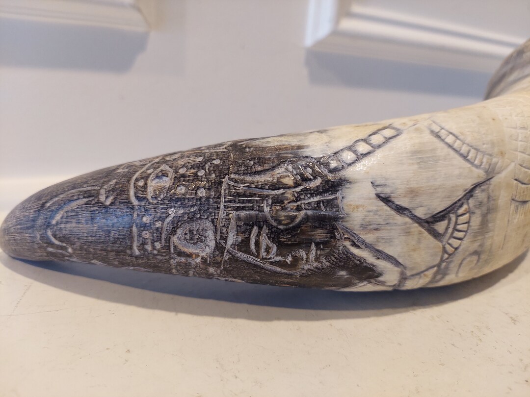 Ancient Engraved Horn - Collectible Horn - Etsy
