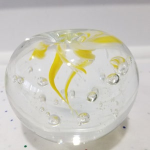 Art Glass Paperweight With Unique Inserts - Art in Glass - Collectible ...