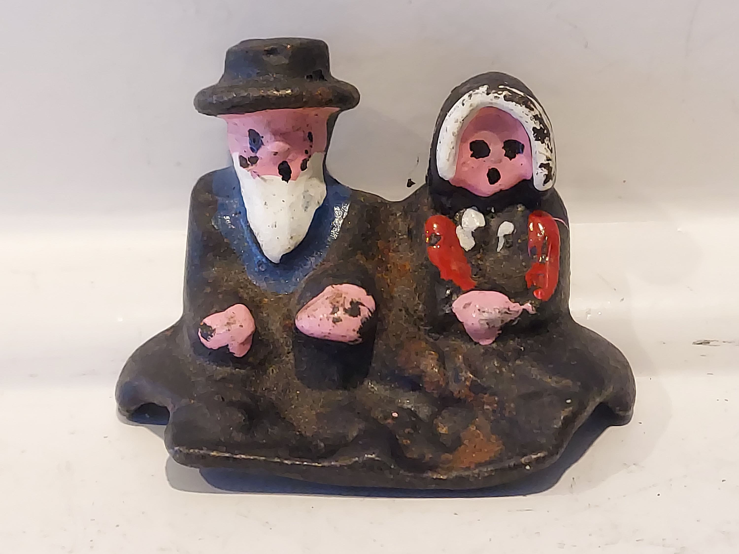 Antique Cast Iron Amish Stagecoach - Hand Painted Cast Iron Amish ...