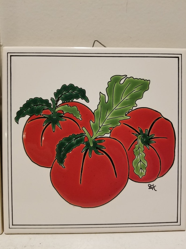Vegetables Glazed Ceramic Tiles - High Level of Details - Wall Plaque ...