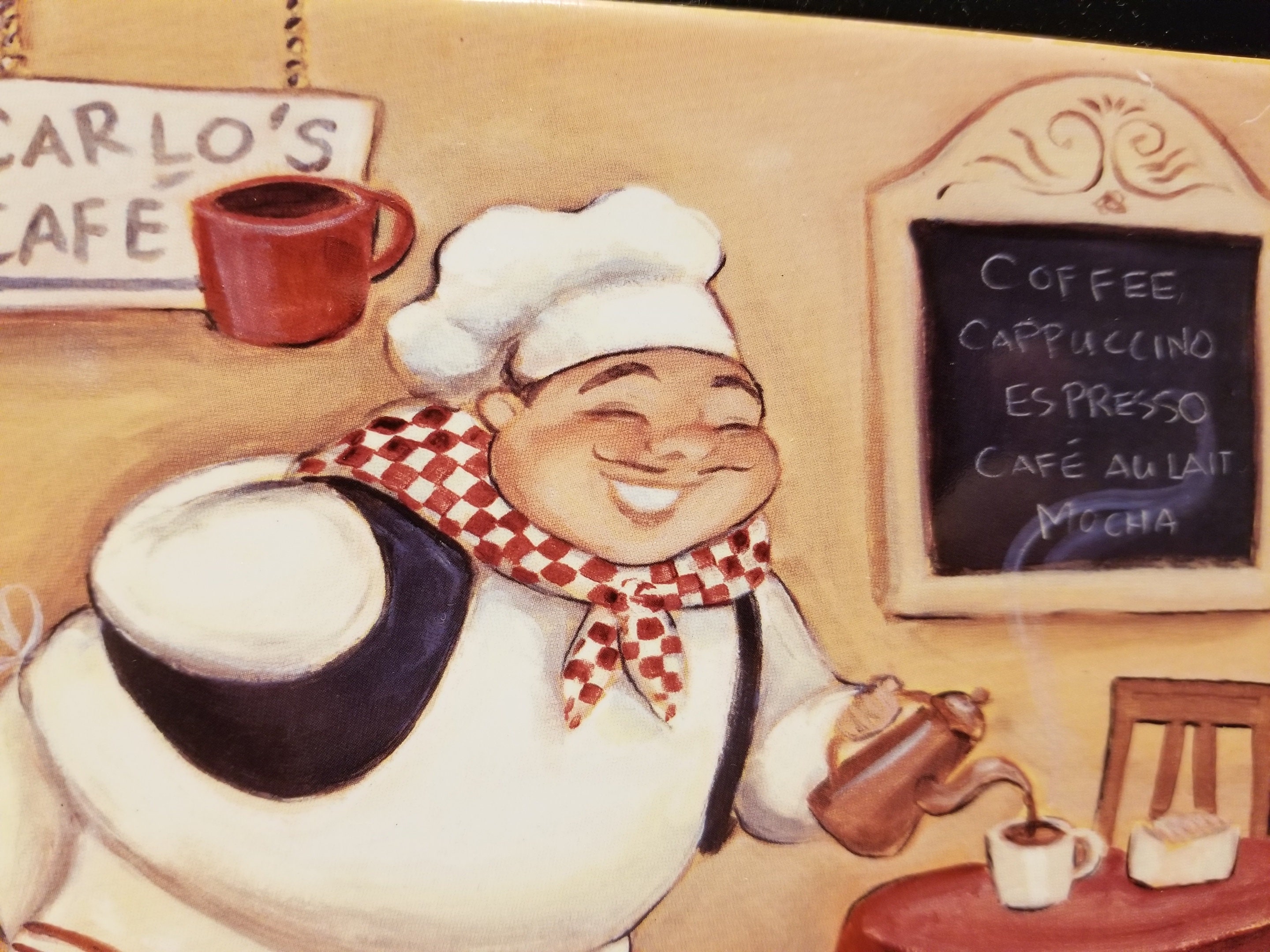 Chefs Ceramic Wall Tiles - Wooden Framed - Wall Plaques With Chefs ...