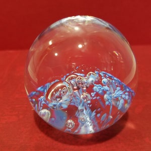 Swedish Art Glass Paperweight With Unique Inserts - Collectible ...