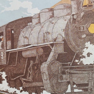 General Offices Freight Station and Train - Large Beautiful Lithography ...