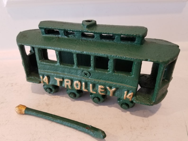 Antique Cast Iron Trolley Wagon Collectible Metal Trolley - Etsy