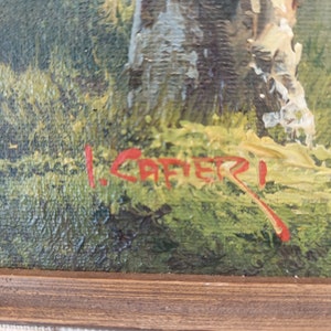 Original Irene Cafieri Oil on Board Framed Landscape Painting - Signed ...