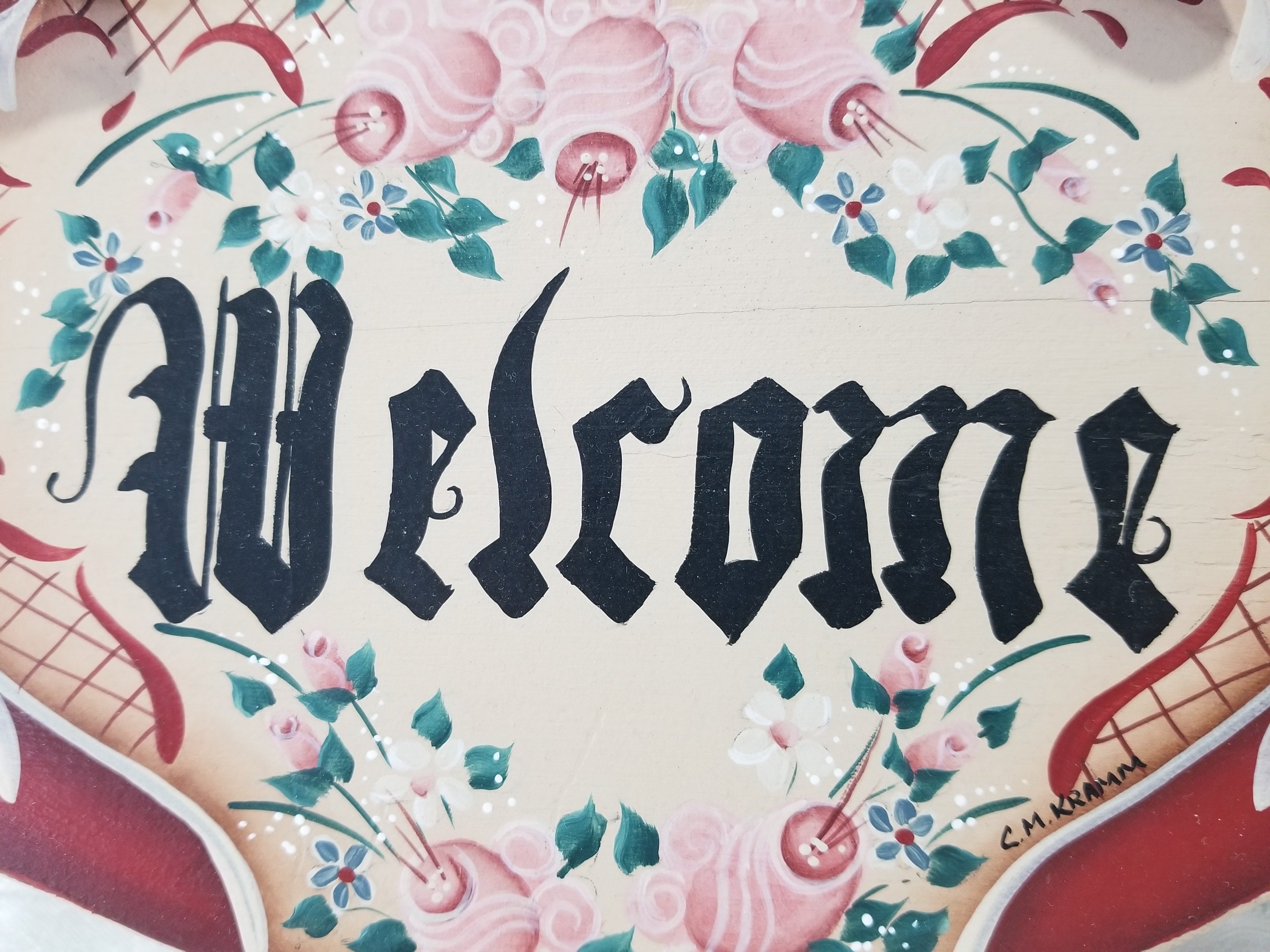 Welcome Wood Sign Old Original Wood Sign Hand Painted and | Etsy