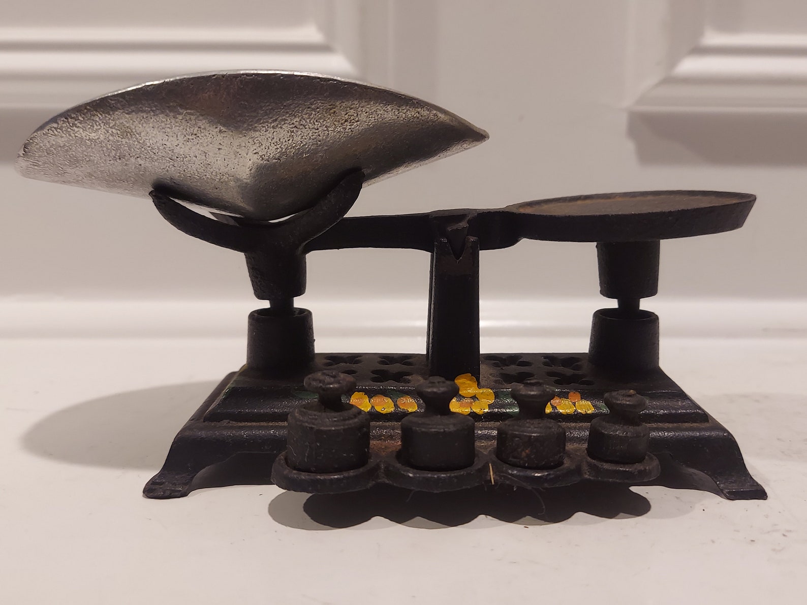 Rare Antique Scale - Cast Iron Scale and Weights - Hand Painted - Etsy