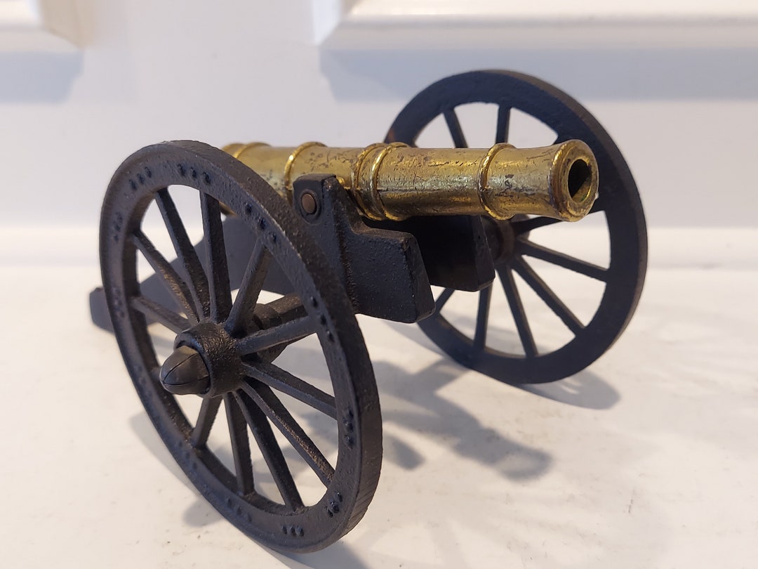 Brass and Cast Iron Cannon - Moving Wheels - Adjustable Cannon ...