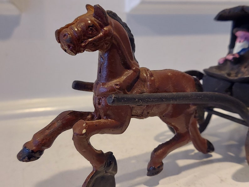 Antique Cast Iron Amish Stagecoach - Hand Painted Cast Iron Amish ...