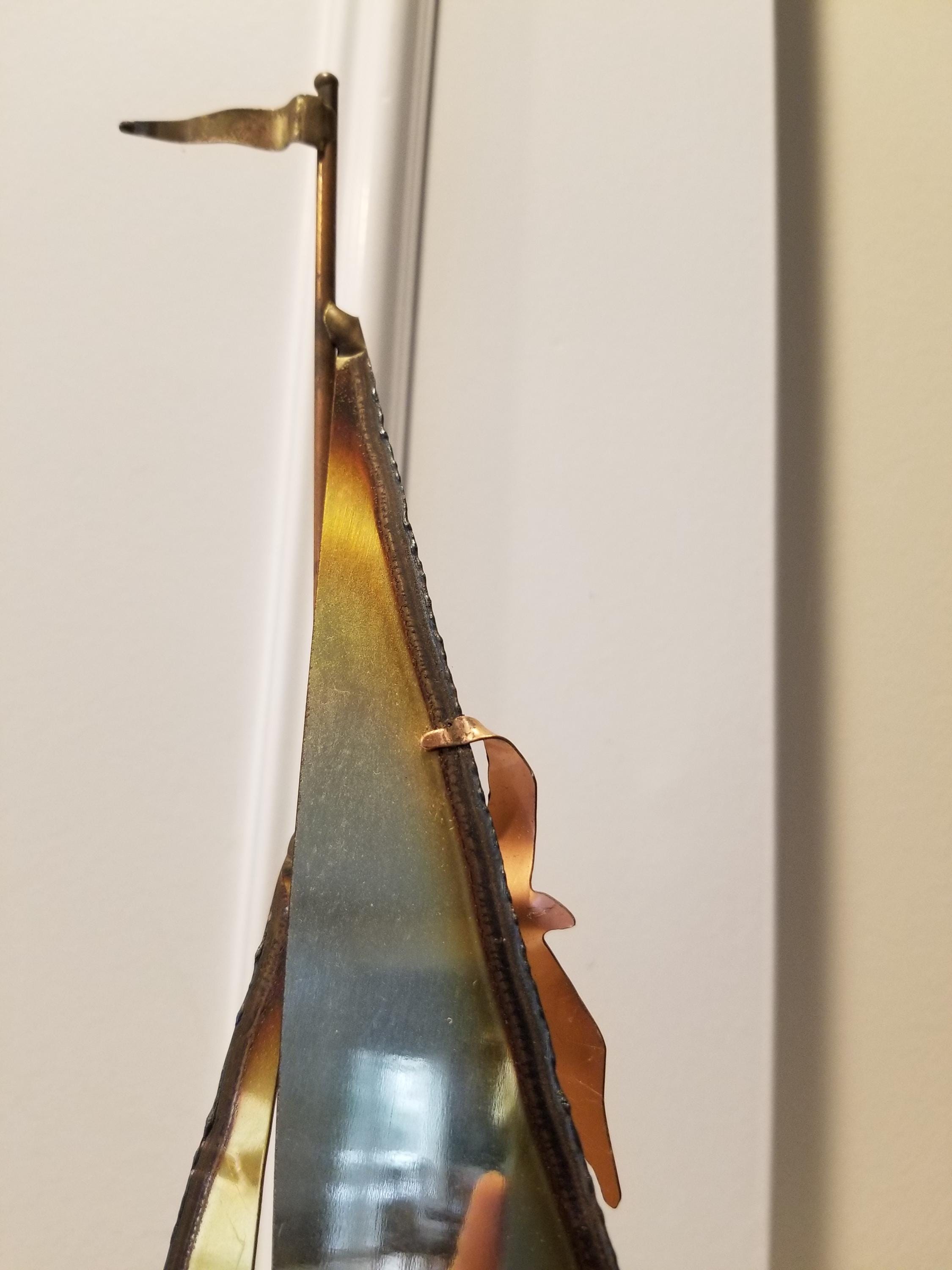 Curtis Jere - Sculpture Art in Metal - Vintage Brass Sailboat Sculpture ...