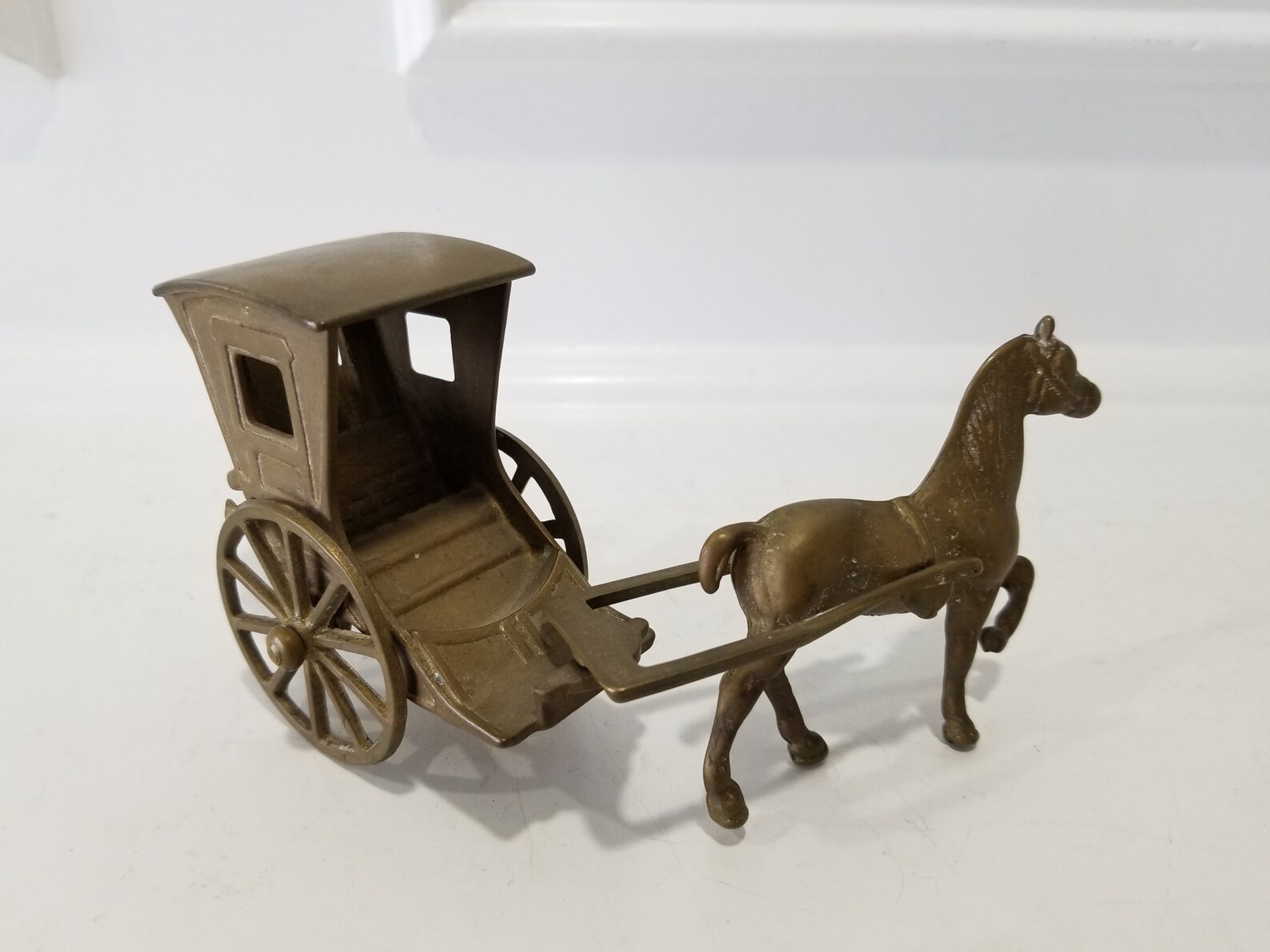 Vintage Brass Chariot & Horse Cart Moving Wheels | Etsy