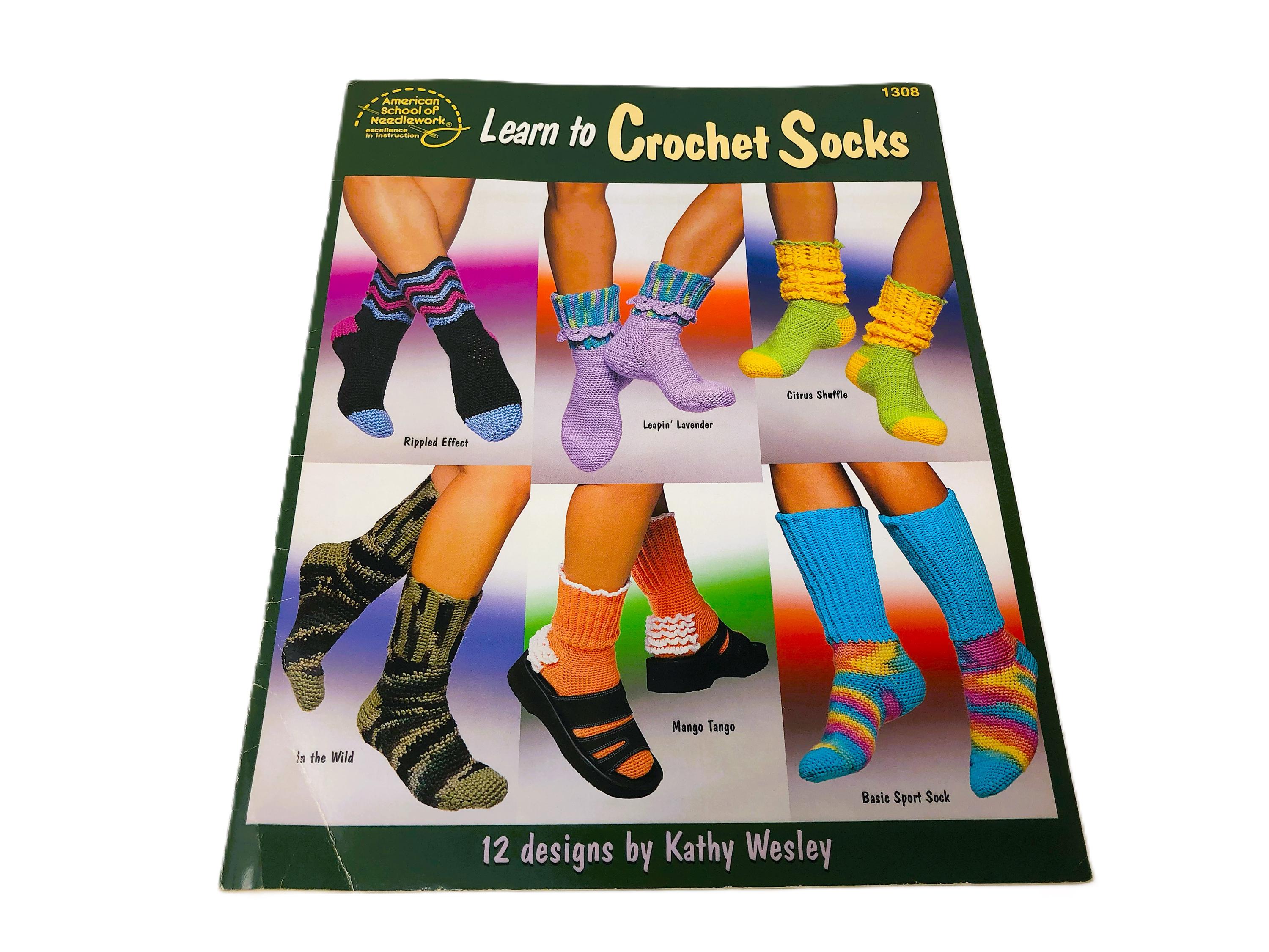 Learn to Crochet Socks: 12 Design Pattern Booklet for Handmade Footwear ...