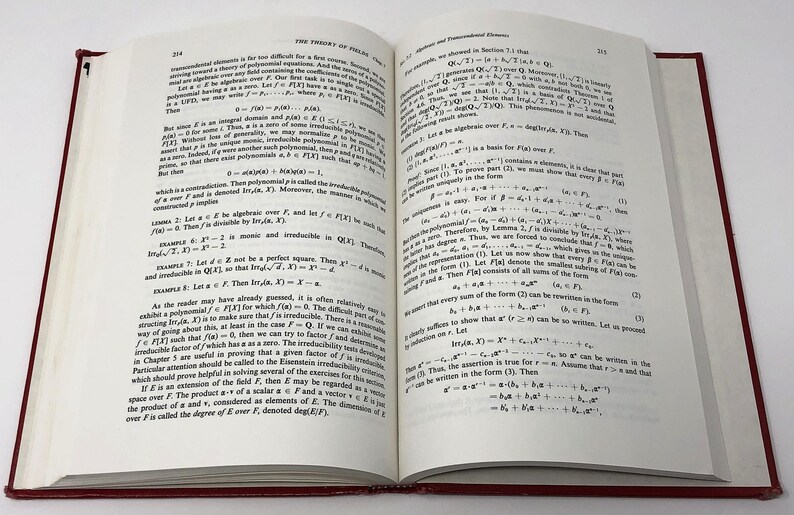 Vintage 1973 Hardcover Book Algebra First Course by Larry Joel ...