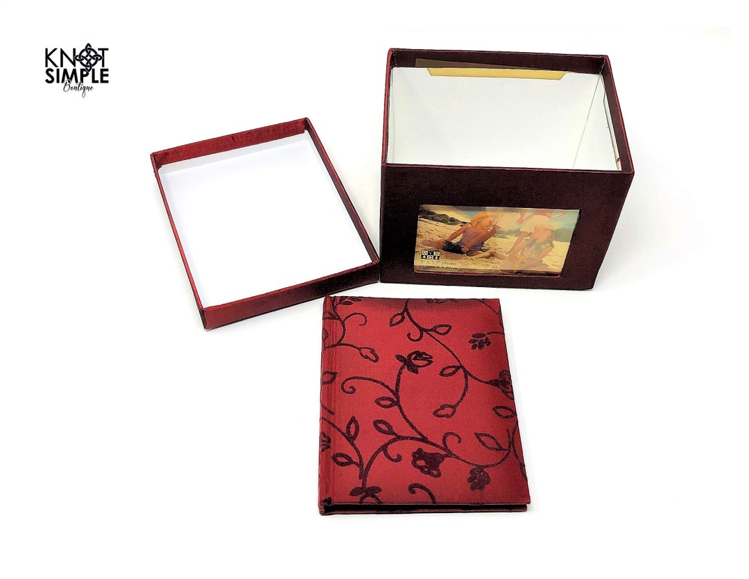 Dark Red Elegant Keepsake Box With Mini Photo Album for Treasured ...