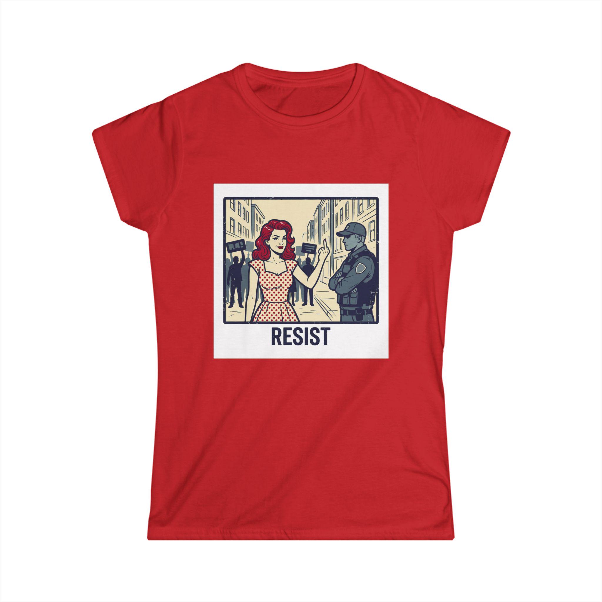 Abolish Ice - Resist Woman Flipping off Agent Graphic Tee | Feminist ...