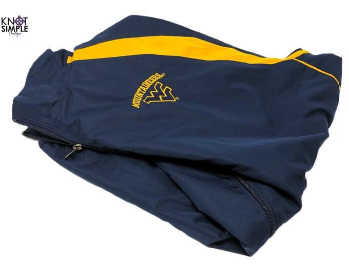 Men's XXL Retro WVU Windbreaker in Navy Blue and Gold - Etsy