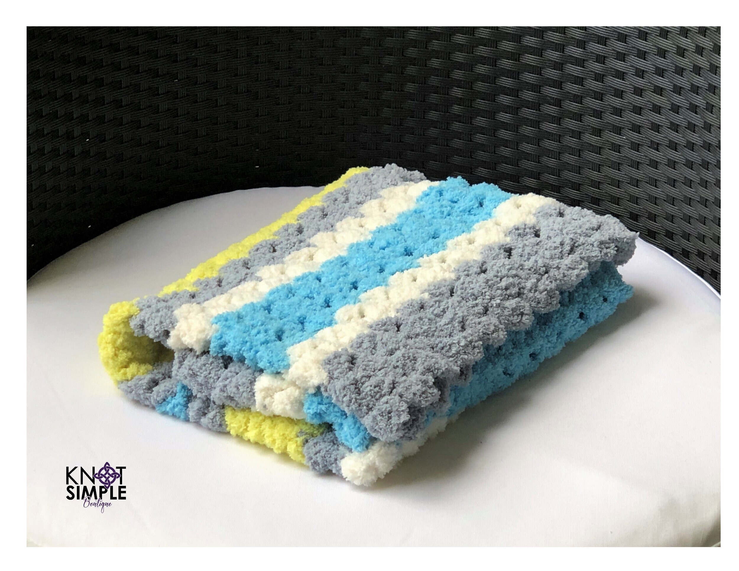 Blue and Yellow Crochet Baby & Toddler Blanket - Etsy