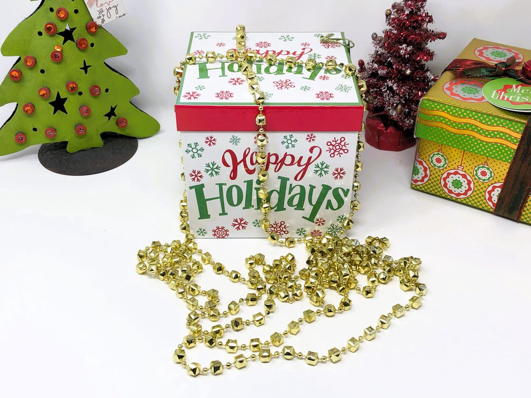 Elegant Gold Octagonal Beaded Garland for Holiday Decorating - Etsy