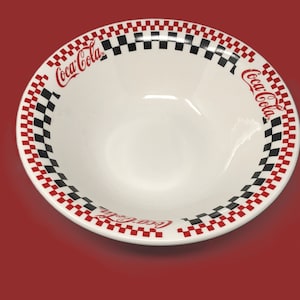 1997 Coca Cola Checkerboard Serving Bowl - Retro Gibson China ...