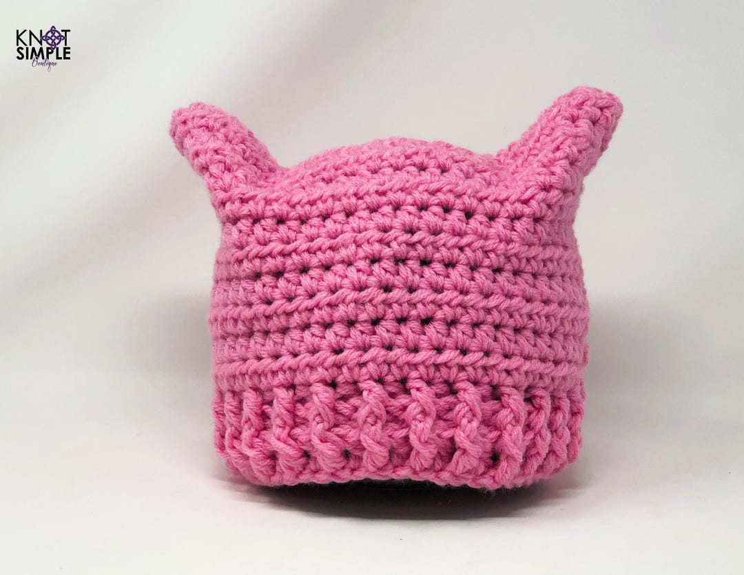 Handmade Pink Feminist March Beanie Empowerment Rally Cap Unique Gift ...