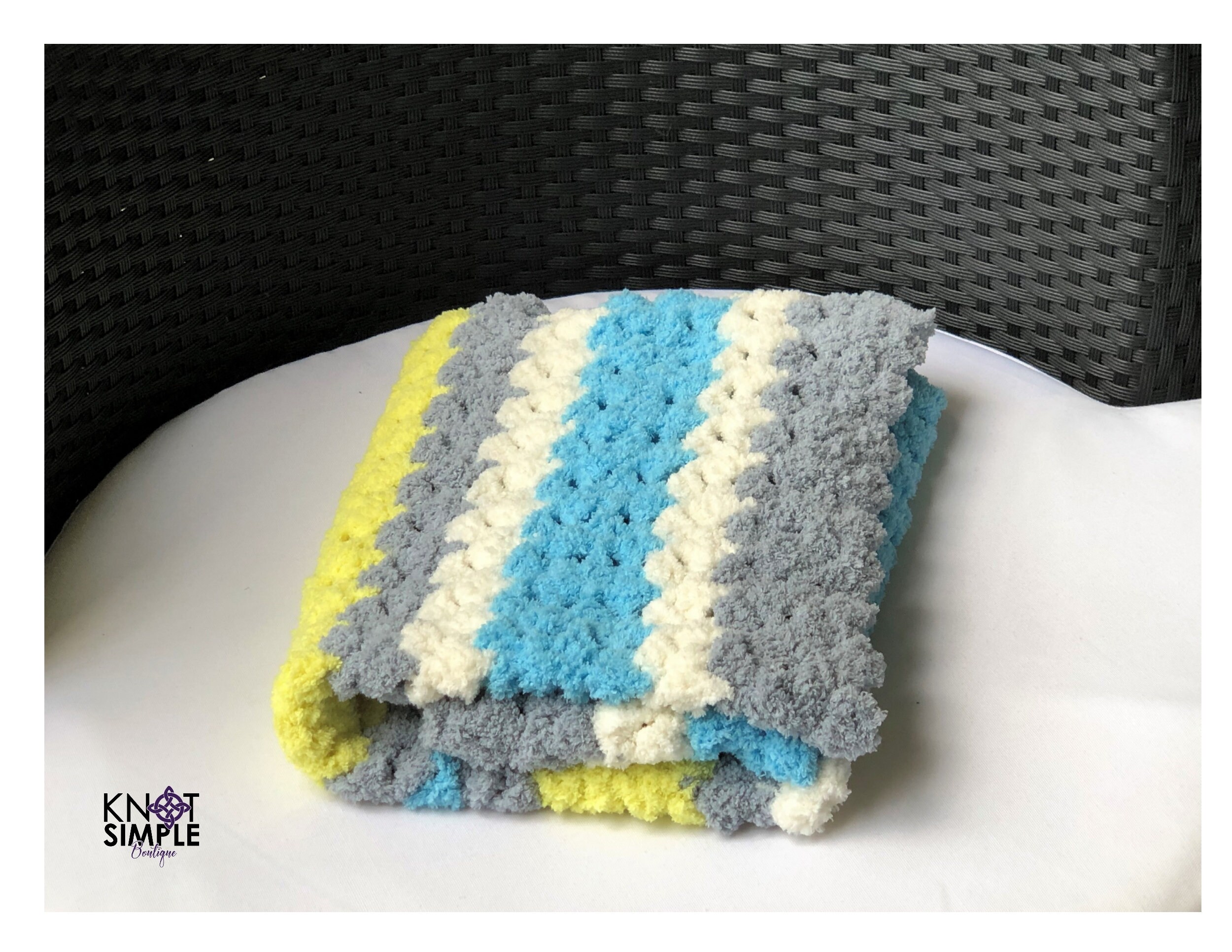 Blue and Yellow Crochet Baby & Toddler Blanket - Etsy