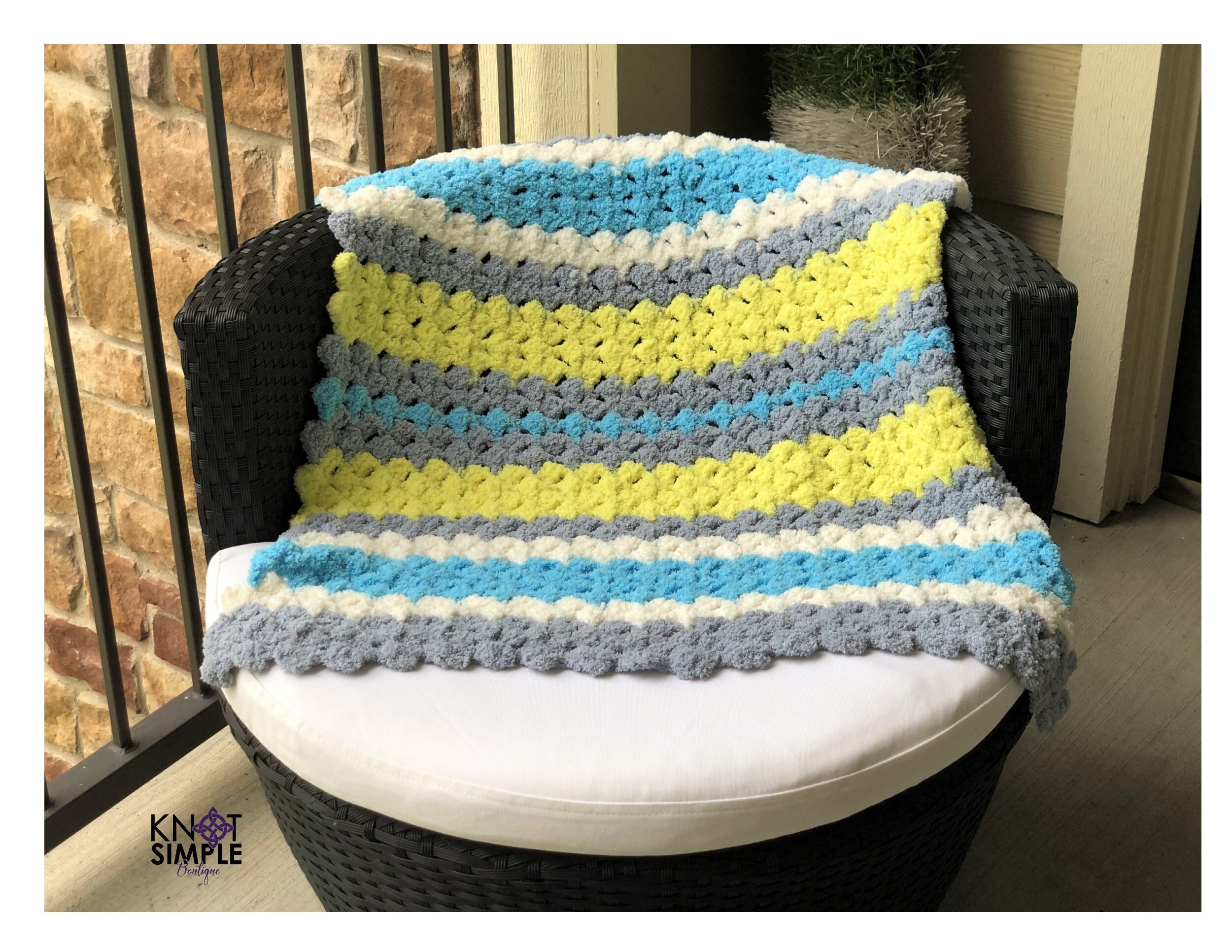 Blue and Yellow Crochet Baby & Toddler Blanket - Etsy