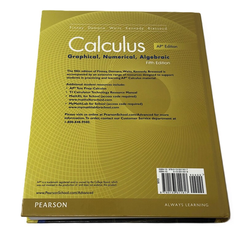 Graphical, Numerical, Algebraic Calculus 5th Edition AP Study Guide ...
