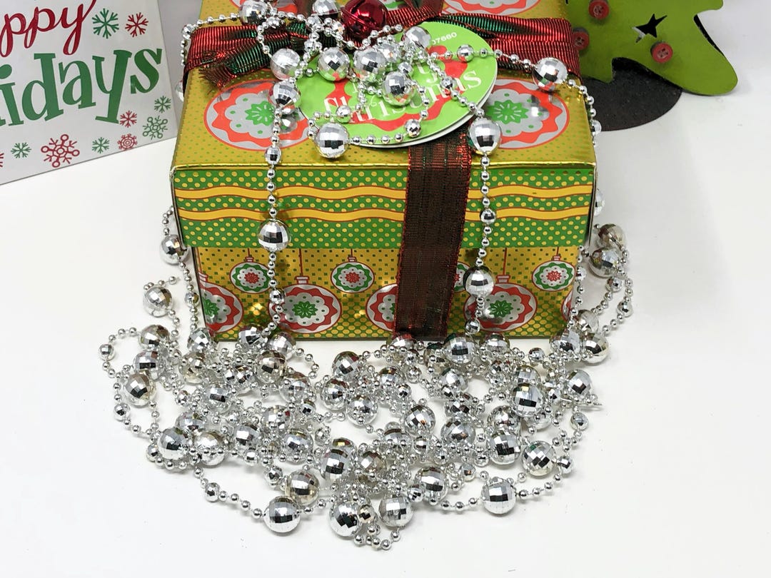 Elegant Silver Beaded Garland: Festive Holiday Decoration - Etsy