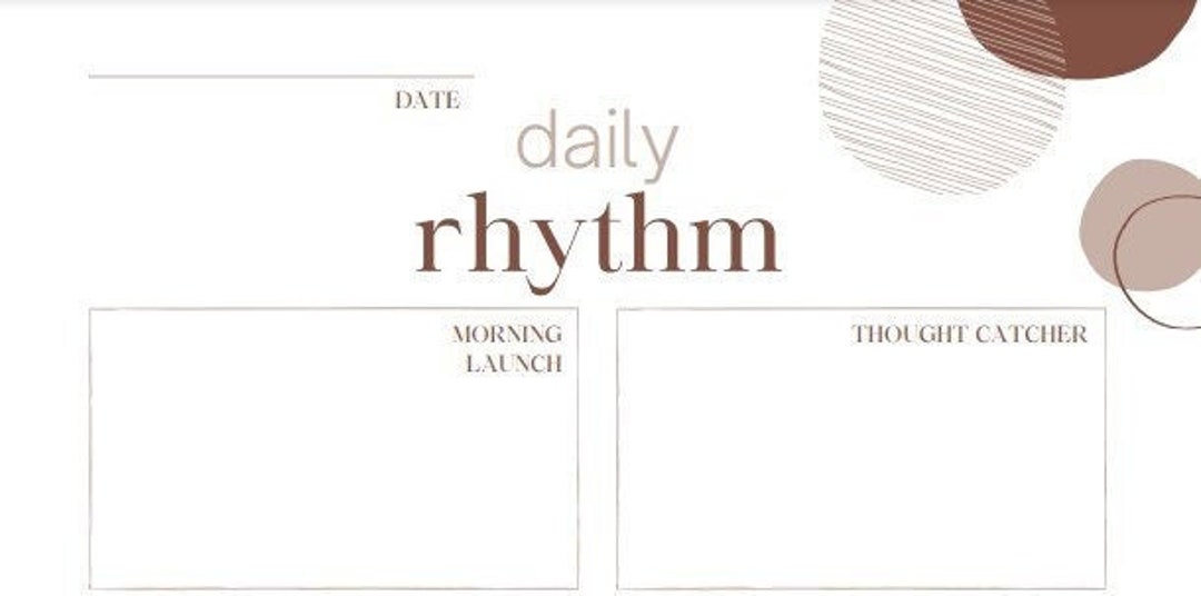 Daily Rhythm Planner Sheet - Etsy