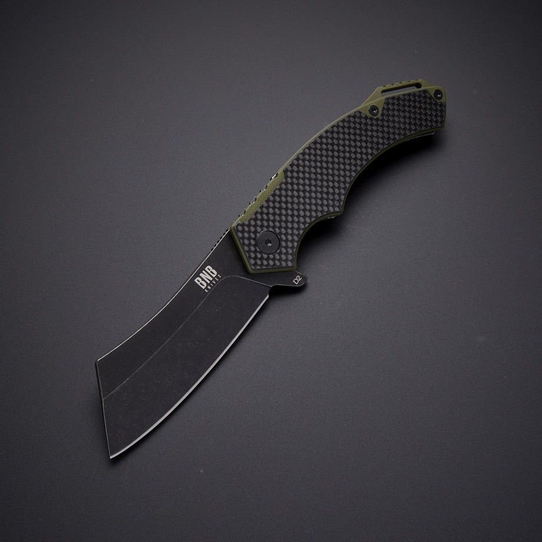 Custom Handmade D2 Frame Lock Folding Knife With D2 Steel and Carbon ...