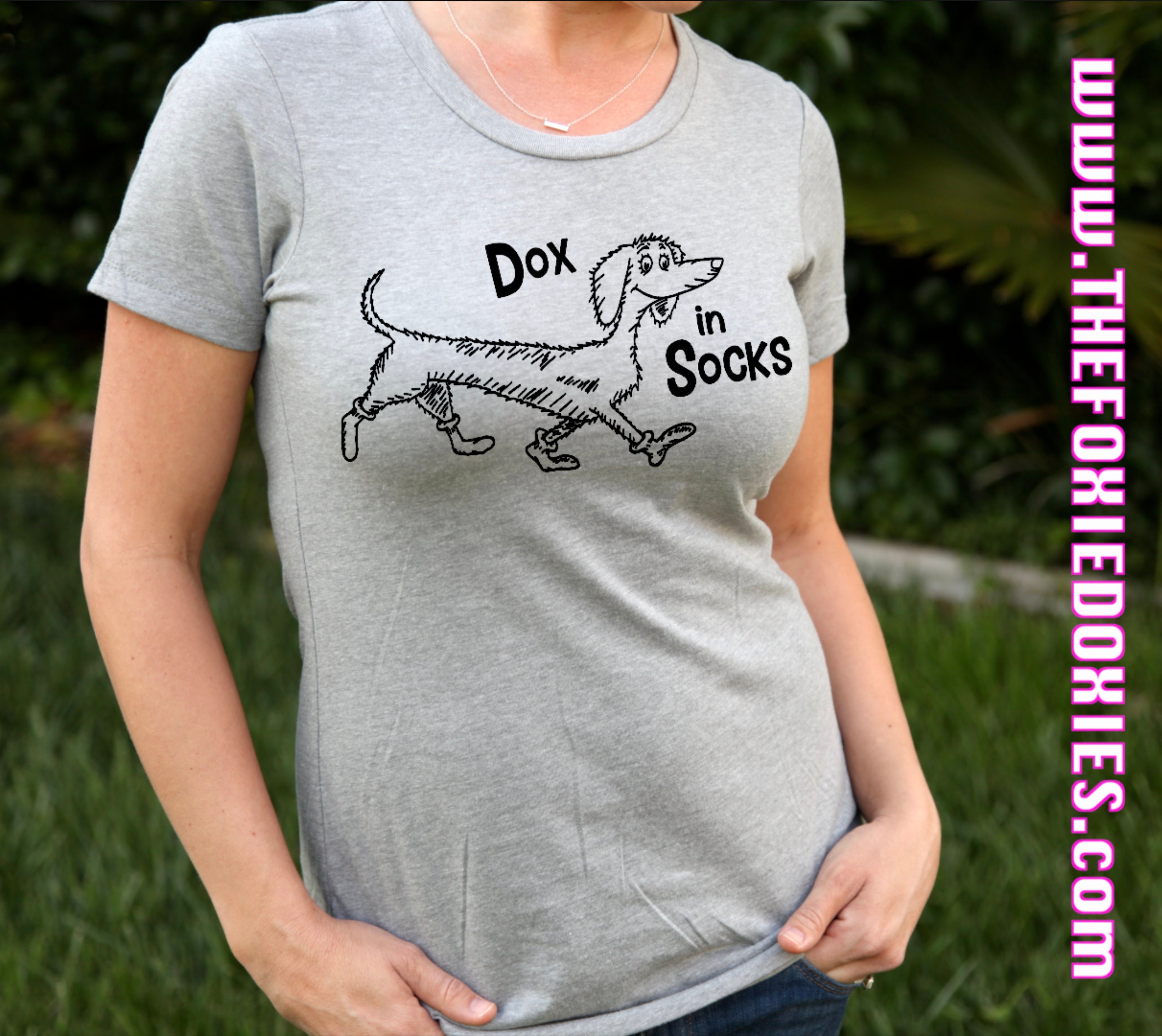 DOX IN SOCKS Heather Grey T Shirt, Doxie, Doxies, Weiner Dog, Doxie ...