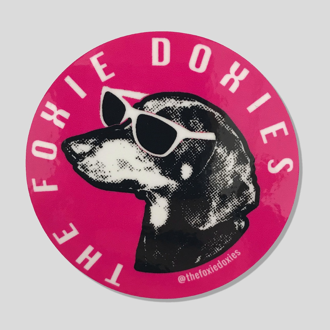 THE FOXIE DOXIES Pink Stickers - Dachshund Gift, Dachshund Art ...