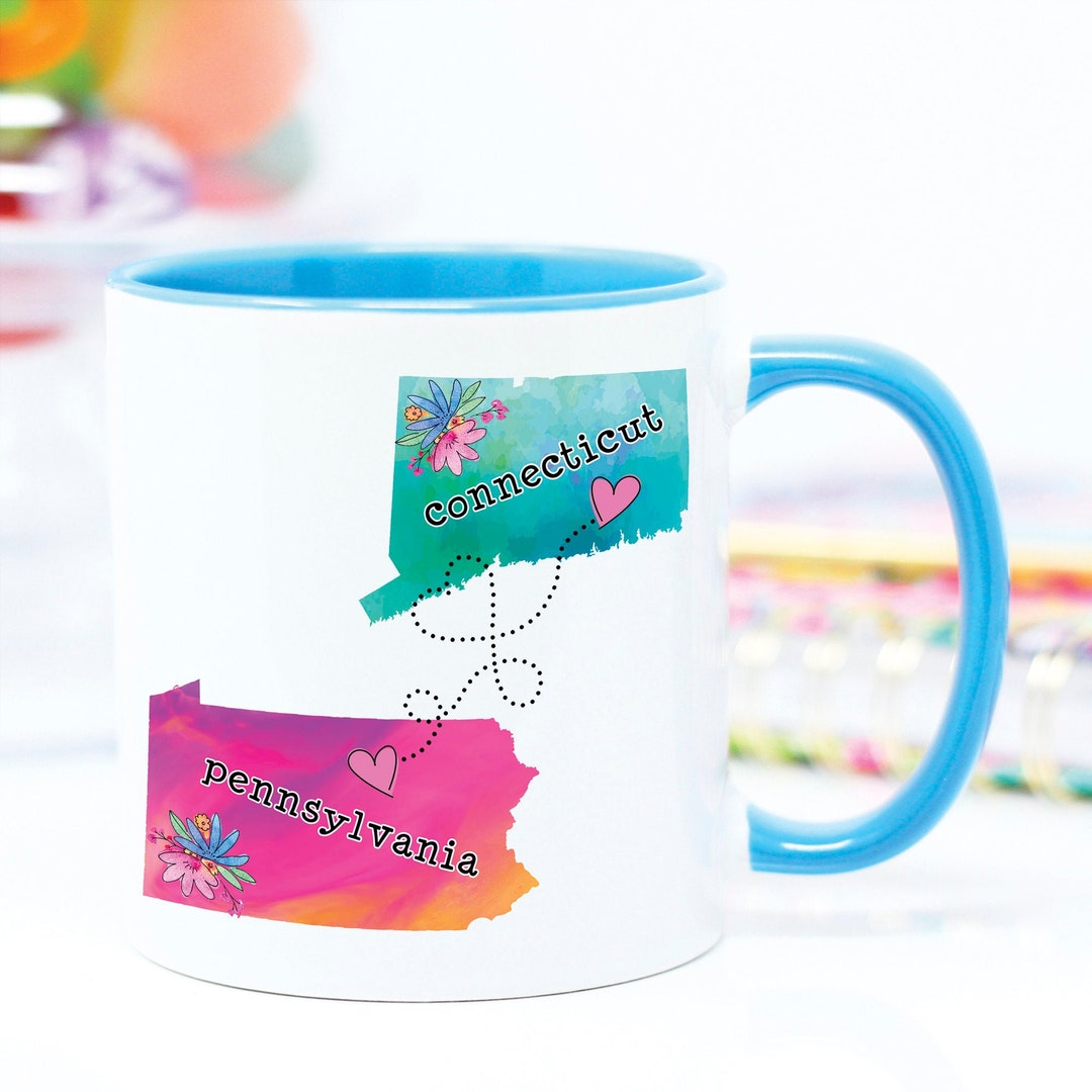 Pennsylvania and Connecticut State Mug Long Distance Gift - Etsy UK