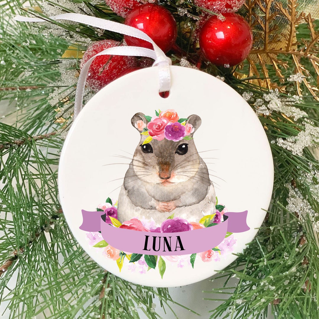 Hamster Name Ornament - Personalized Pet Name Ornament - Hamster Custom ...
