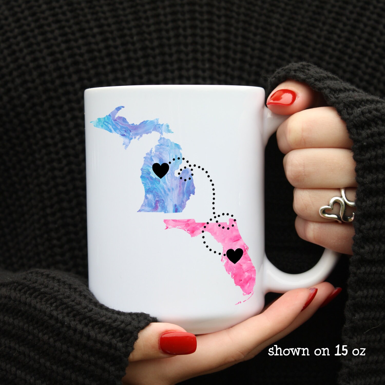 Personalized Long Distance State Mug Custom Quote States - Etsy