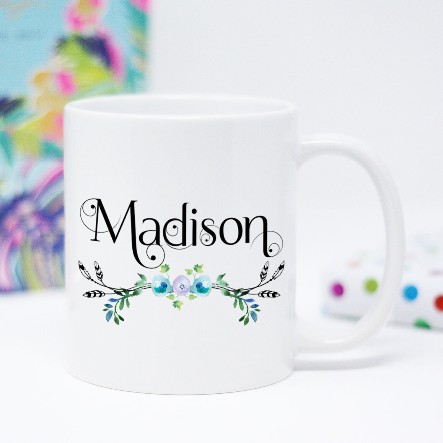 Personalized Mug Custom Name Monogram Dream Catcher - Etsy