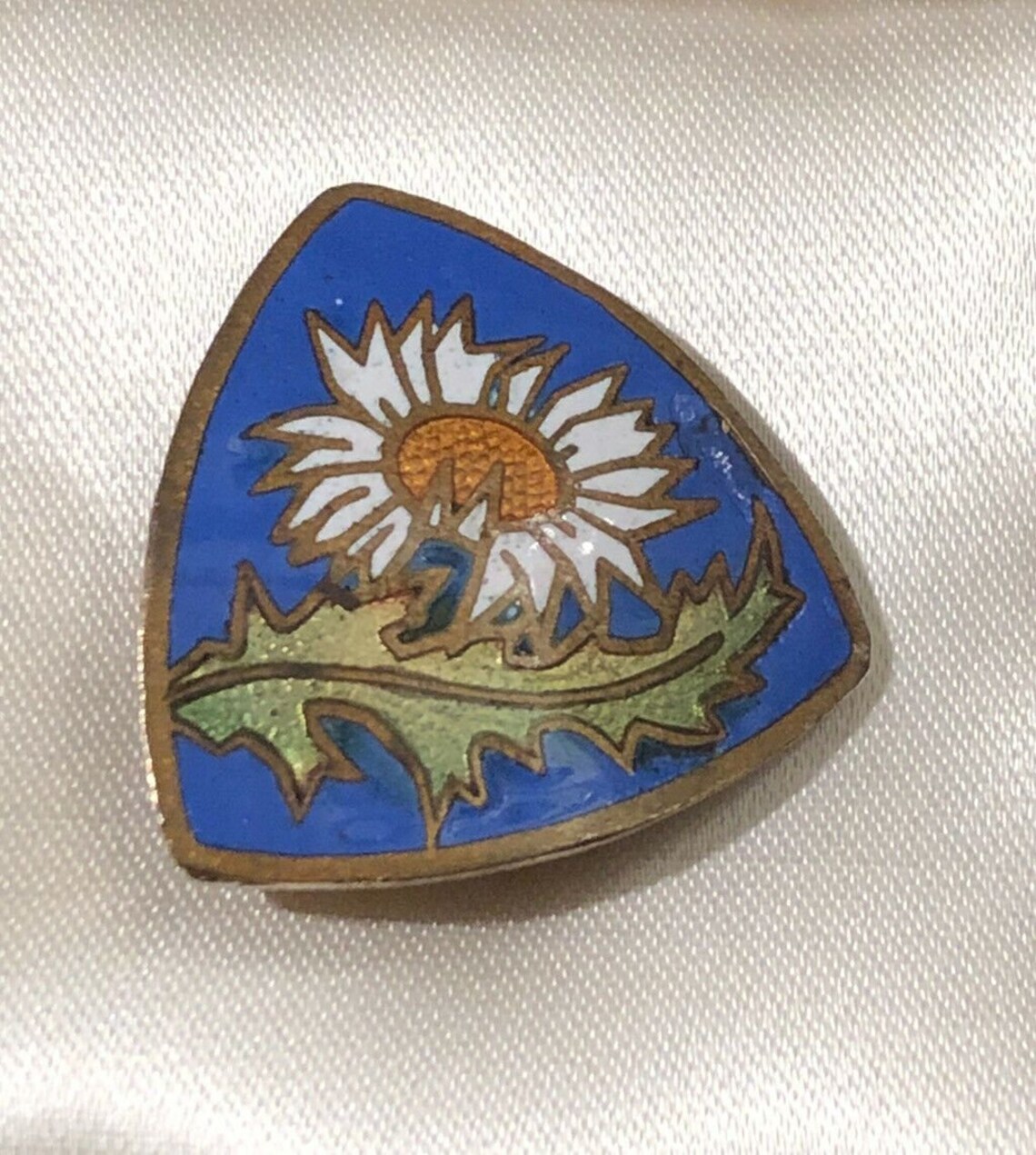 Vintage Enamel Daisy Flower Leaf Badge Brooch - Etsy UK