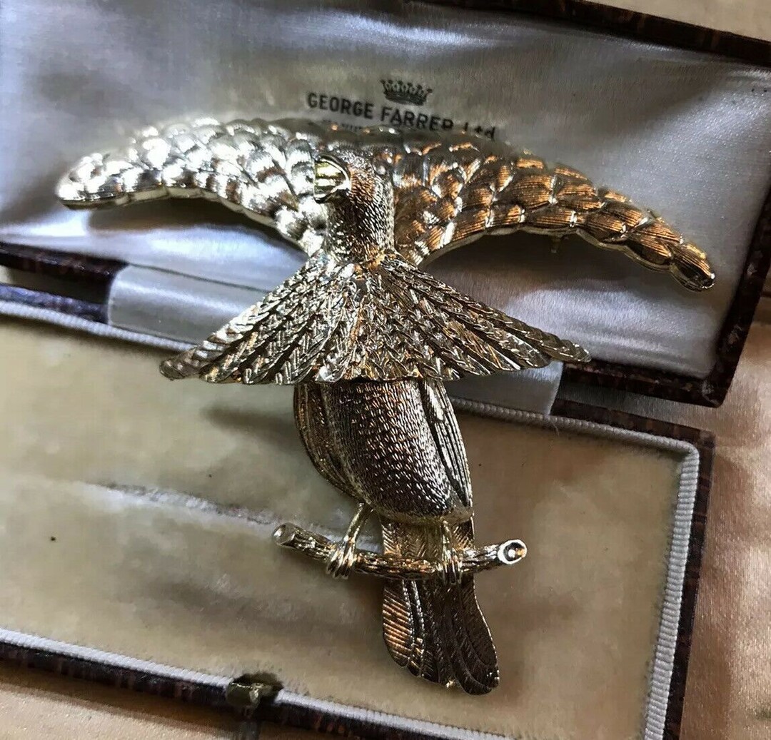 Vintage Gold Tone Exotic Bird Brooch - Etsy UK
