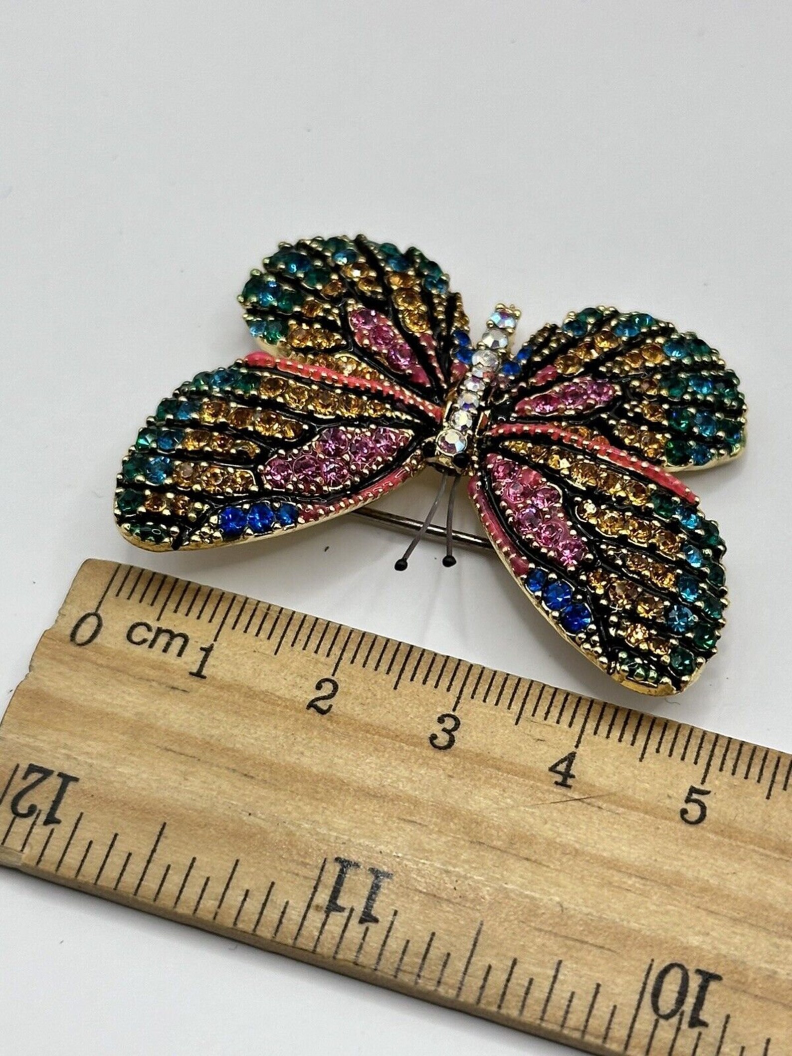 Butler and Wilson Butterfly Multicoloured Brooch Boxed - Etsy
