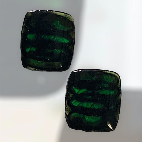 Vintage Alice Lund Denmark Ceramic Enamel Clip on Ear… - Gem