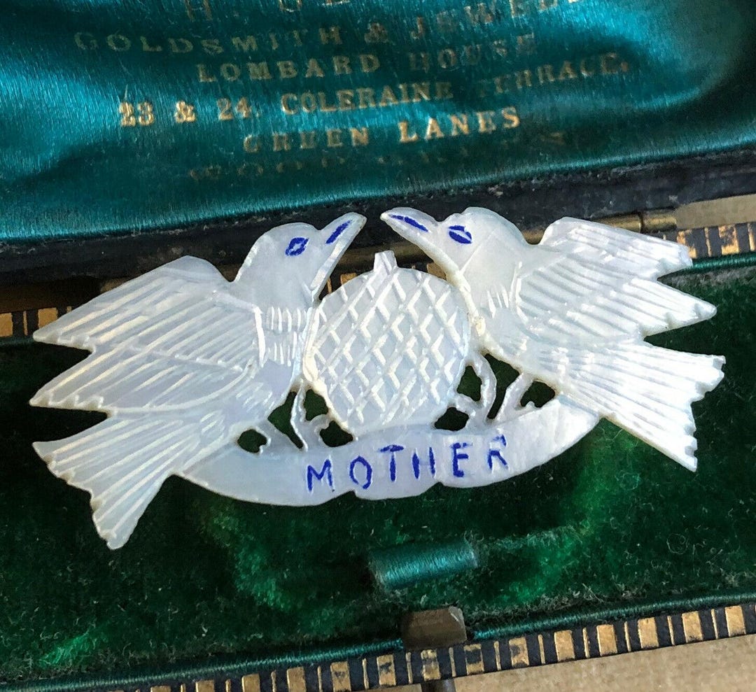 Vintage Mother of Pearl Cut Out Mother Brooch - Etsy