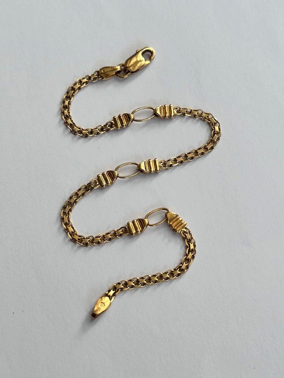 Vintage 18ct Gold Detailed Chain Link Bracelet - Etsy