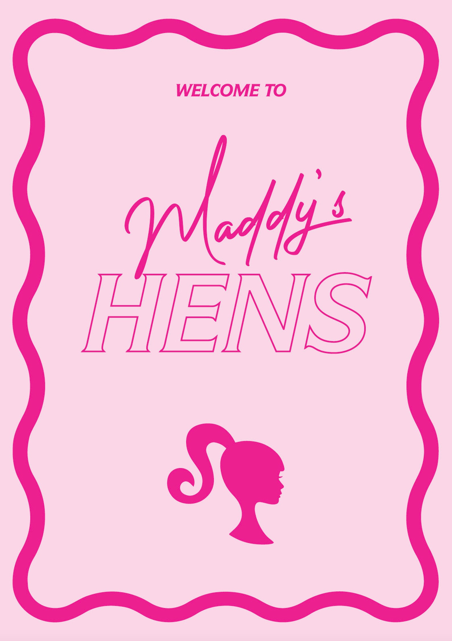 Barbie Themed Hen's Invite & Signage - Etsy