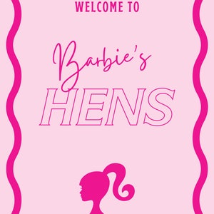 Barbie Themed Hen's Invite & Signage - Etsy