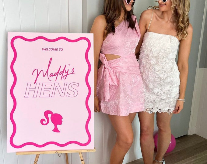 Barbie Themed Hen's Invite & Signage - Etsy