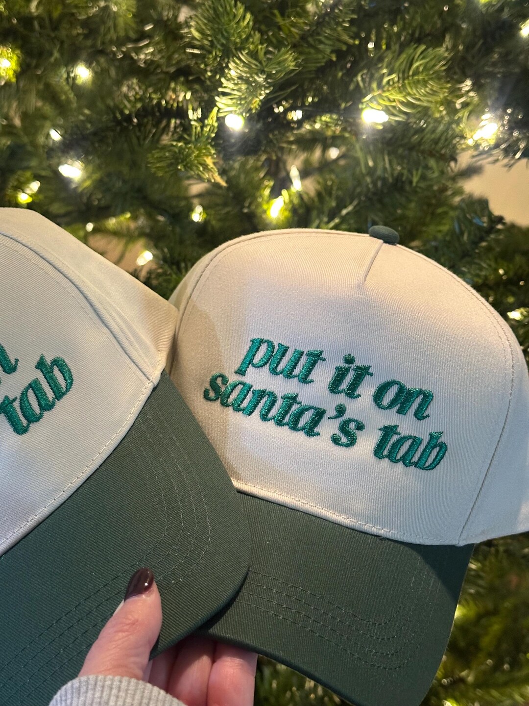 Put It on Santa’s Tab - Custom Embroidered Hat - Etsy