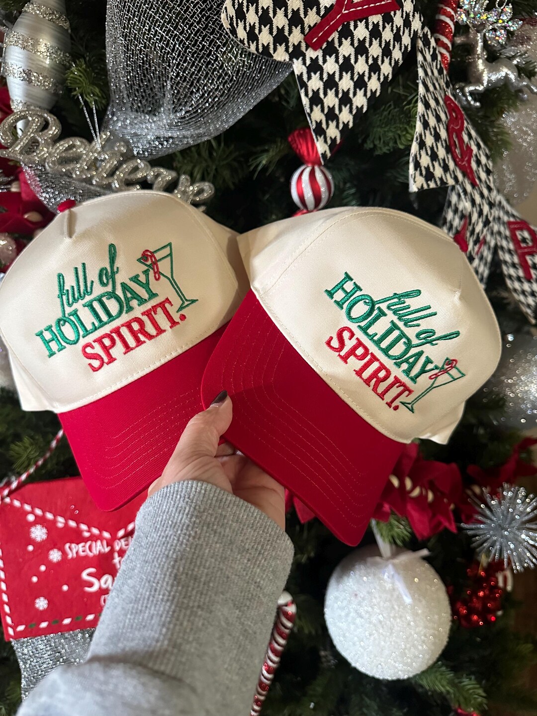Full of Holiday Spirit Embroidered Hat - Etsy