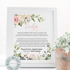 Matilda Name Meaning,blush Nursery Floral Decor,floral Name Wall Art ...