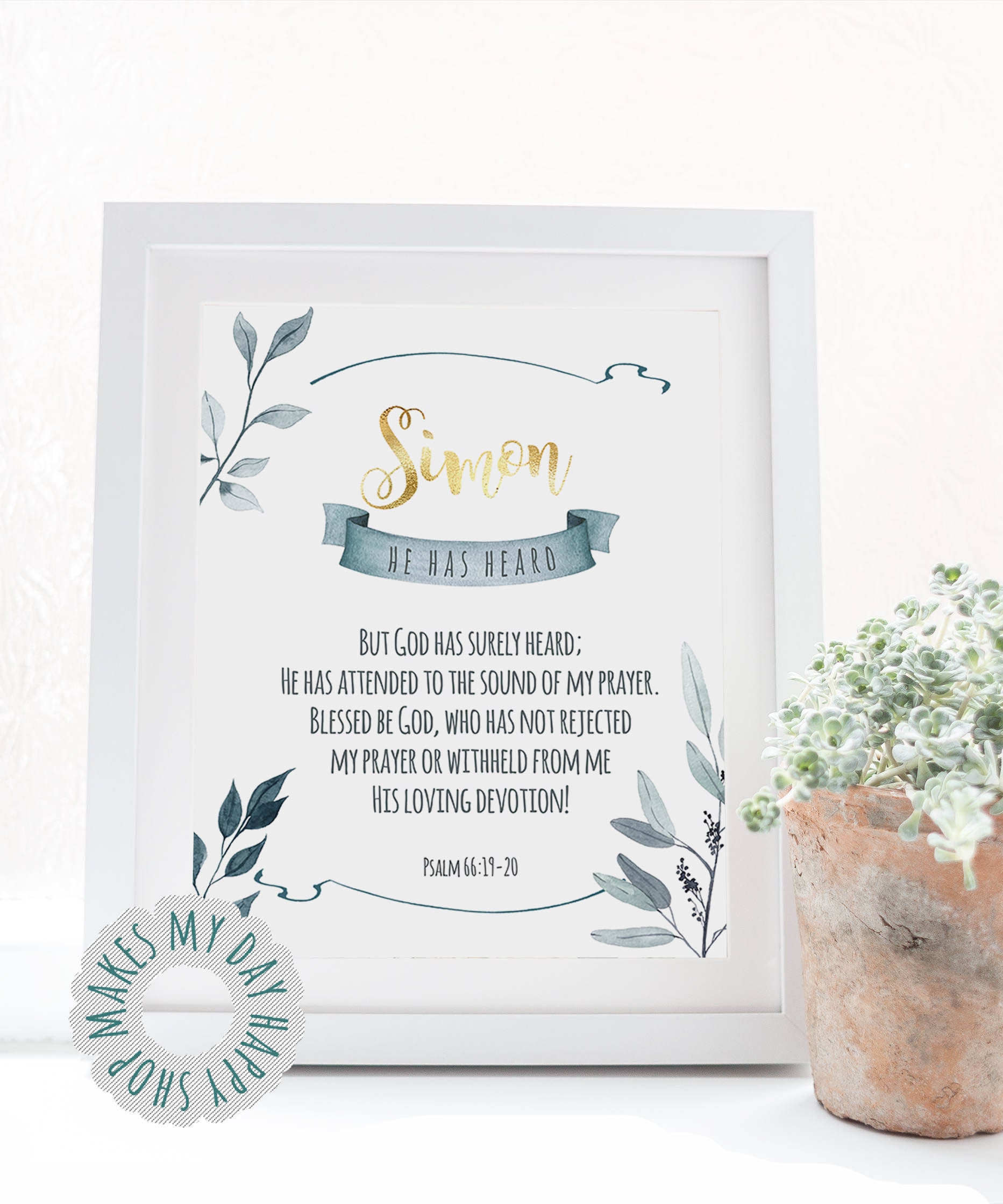 Simon Custom Name Personalized Art,printable Name Wall Art With ...