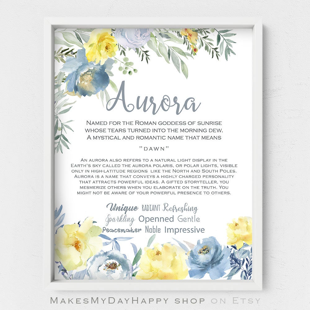 Aurora Custom Name Meaning,pastel Color Rainbow,first Name Poster ...